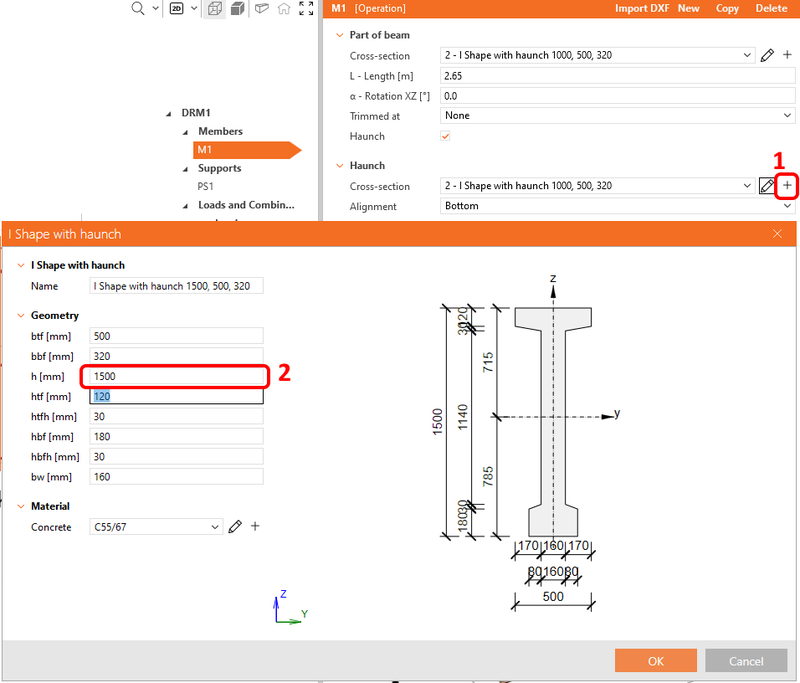 Prestressed beam with openings (EN) | IDEA StatiCa